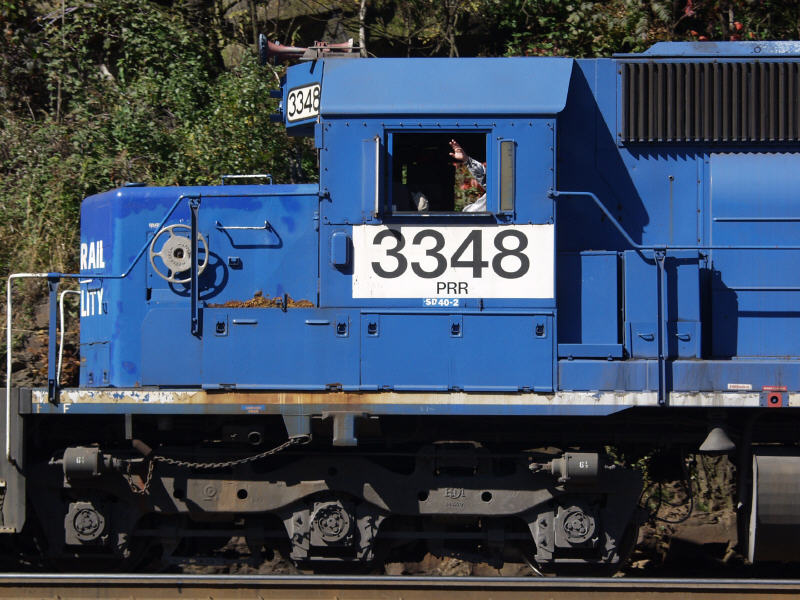 Old Workhorse Pushing a Westbound Stack train up the Mountain